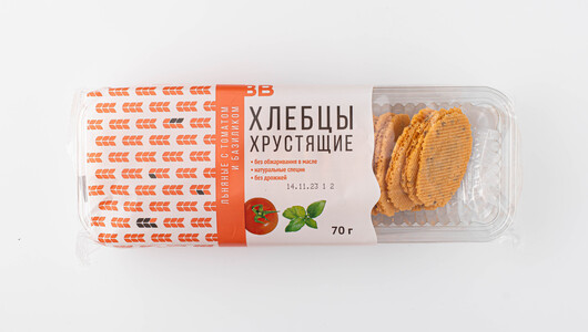 Хлебцы льняные с томатом и базиликом с бесплатной доставкой на дом из ...