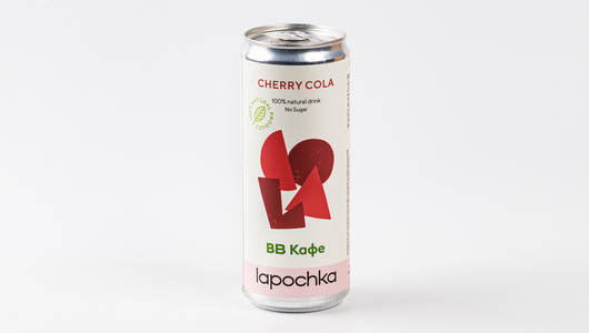 Напиток безалкогольный среднегазированный «Lapochka Cherry Cola» (Лапочка Черри Кола), кафе с ...