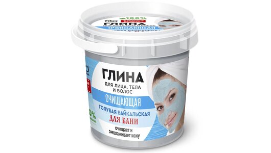Народные рецепты Глина для лица, тела и волос для бани Голубая ...