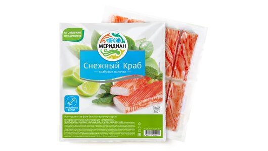 Крабовые палочки Меридиан Снежный краб 200 г с бесплатной доставкой на ...