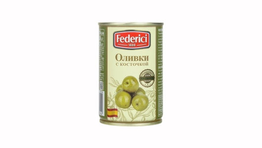 Оливки Federici с косточкой 300 г купить с доставкой на дом из ВкусВилла