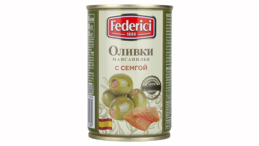 Оливки Federici с семгой 300 г с бесплатной доставкой на дом из «ВкусВилл» | Москва и вся Россия