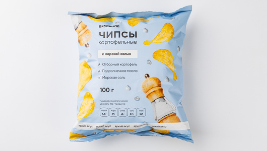 Чипсы картофельные с морской солью, 100 г с бесплатной доставкой на дом ...