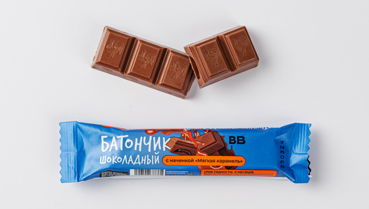 Батончик шоколадный с начинкой «Мягкая карамель» с бесплатной доставкой ...