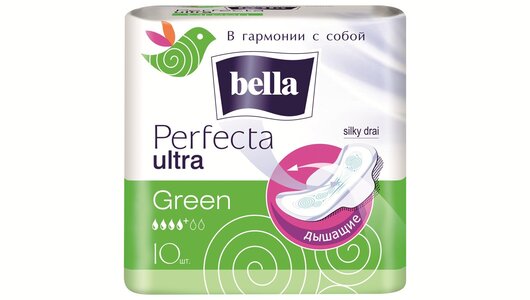 Прокладки Белла перфекта зеленые ультра силка драй N10 с бесплатной ...