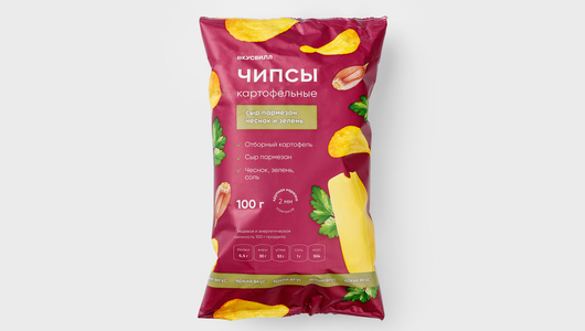 Чипсы картофельные «Сыр пармезан с чесноком и зеленью» с бесплатной ...