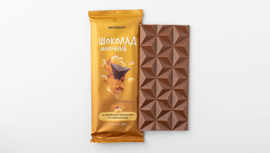 Шоколад молочный с солёным арахисом и карамелью с бесплатной доставкой ...