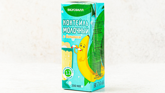 Коктейль детский молочный с бананом 2,5% с бесплатной доставкой на дом ...