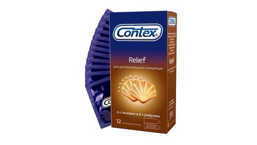 Презервативы Contex №12 Relief с ребрами и точками с бесплатной ...