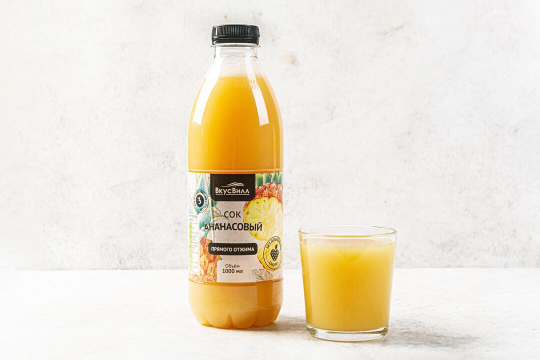 Сок ананасовый прямого отжима, 1 л с бесплатной доставкой на дом из ...
