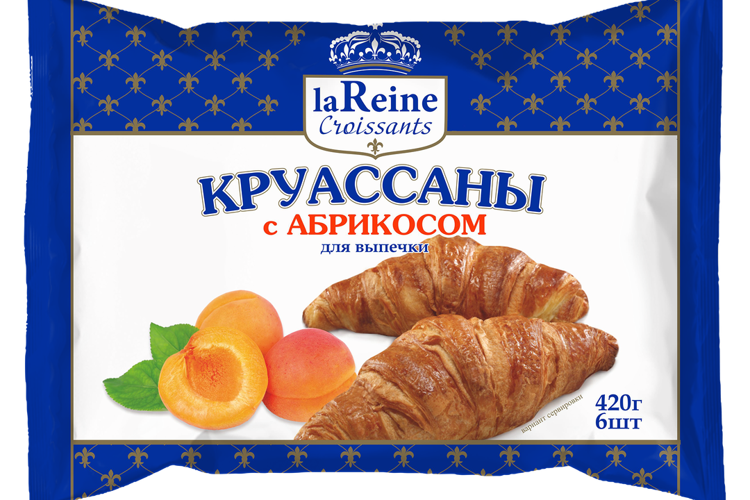Круассаны La Reine с абрикосовой начинкой для выпечки замороженные 420 ...