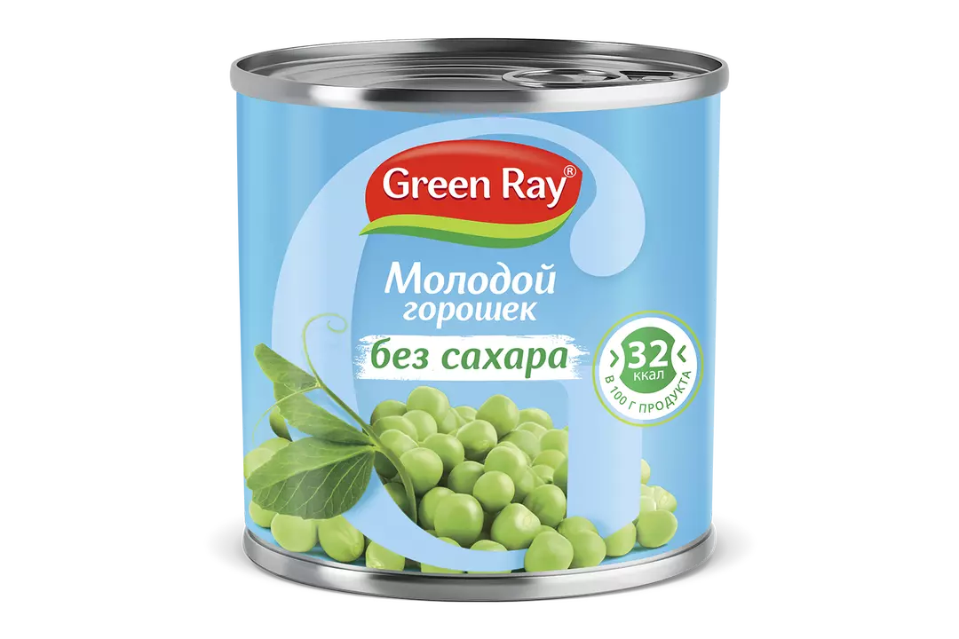 Зеленый горошек Green Ray Молодой без сахара 400 г с бесплатной ...
